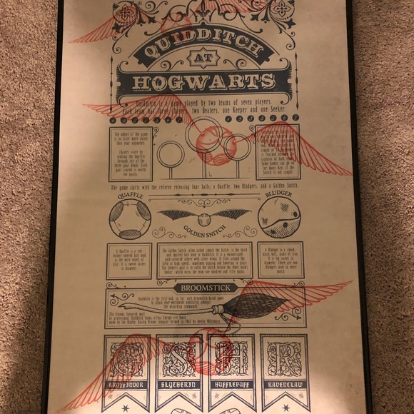 Art | Harry Potter Quidditch Framed Poster | Poshmark